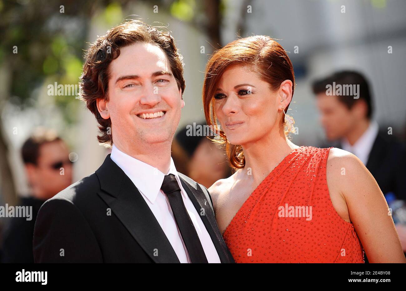 Debra Messing and Daniel Zelman arriving at the 61st Annual Primetime ...