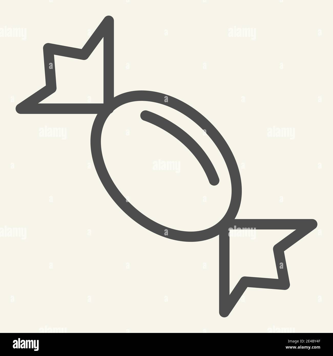 Candy line icon. Christmas round caramel outline style pictogram on ...