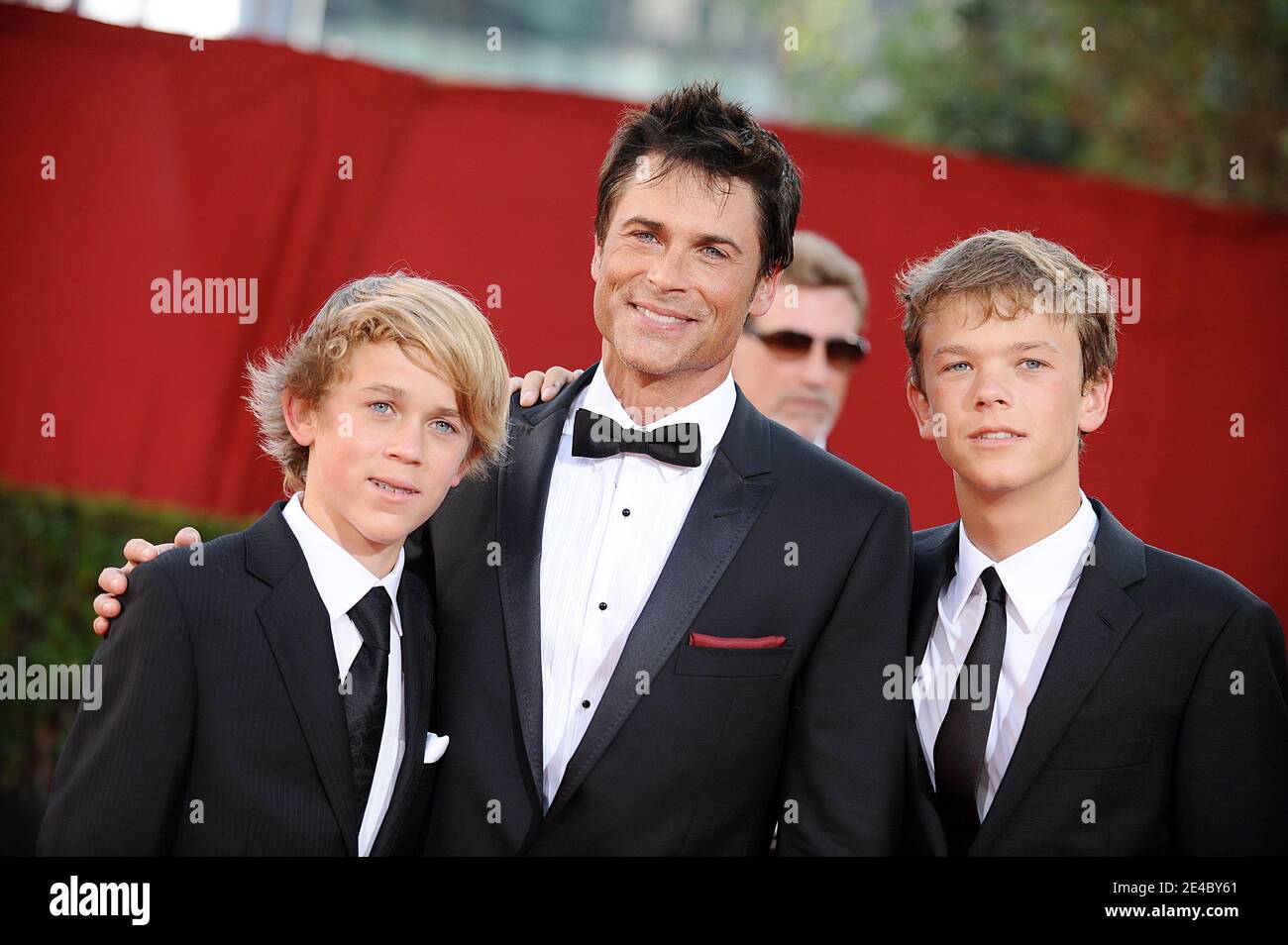 Rob Lowe and sons arriving at the 61st Annual Primetime Emmy Awards ...