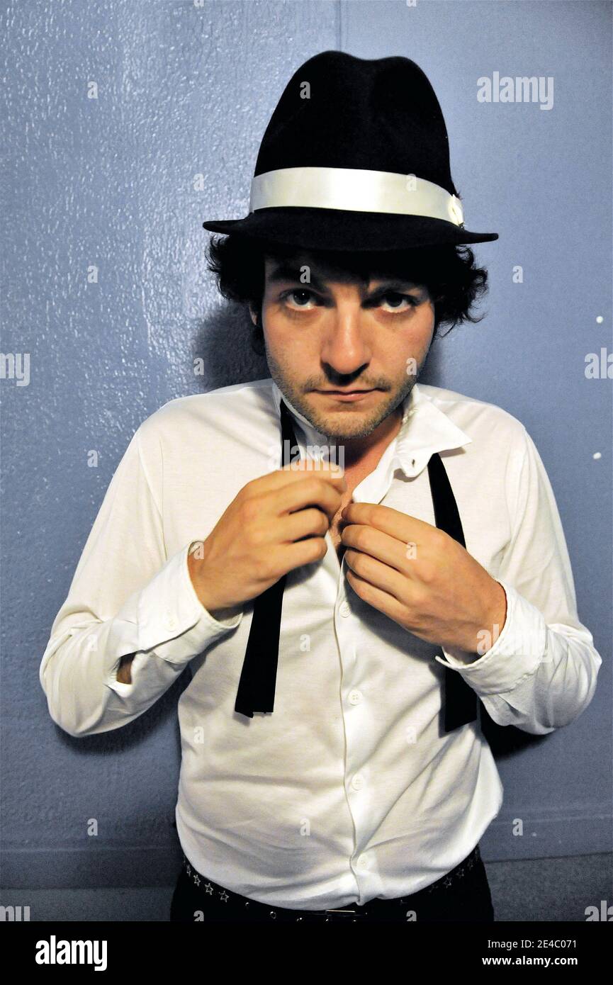 EXCLUSIVE. Mathieu Chedid, aka M, poses in Montreal, Canada, on July 20 ...