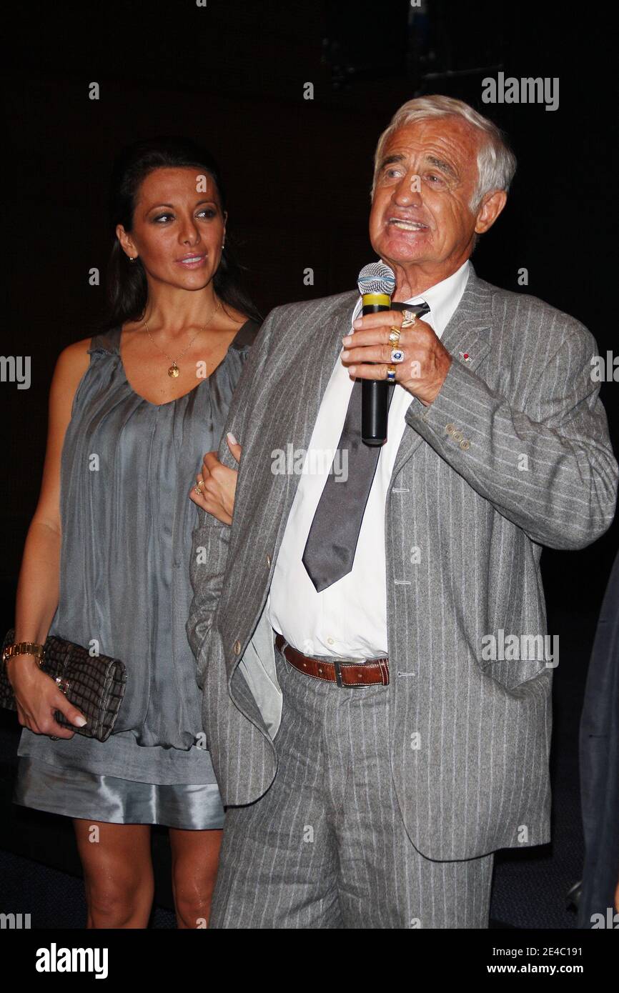 Jean-Paul Belmondo and his girlfriend Barbara Gandolfi attending the ...