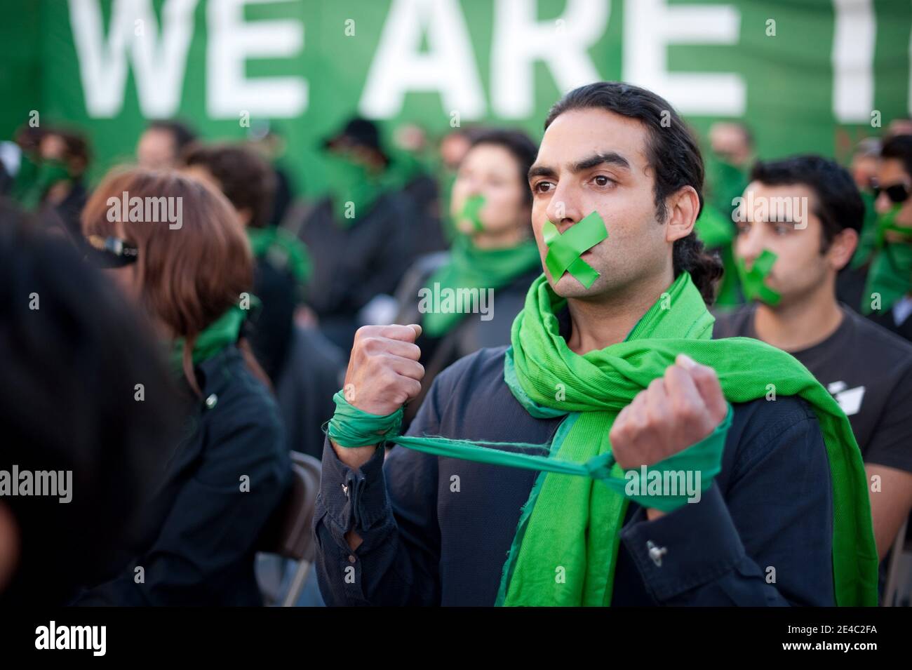 Iranians of France demonstrate at the Trocadero in Paris, France on ...