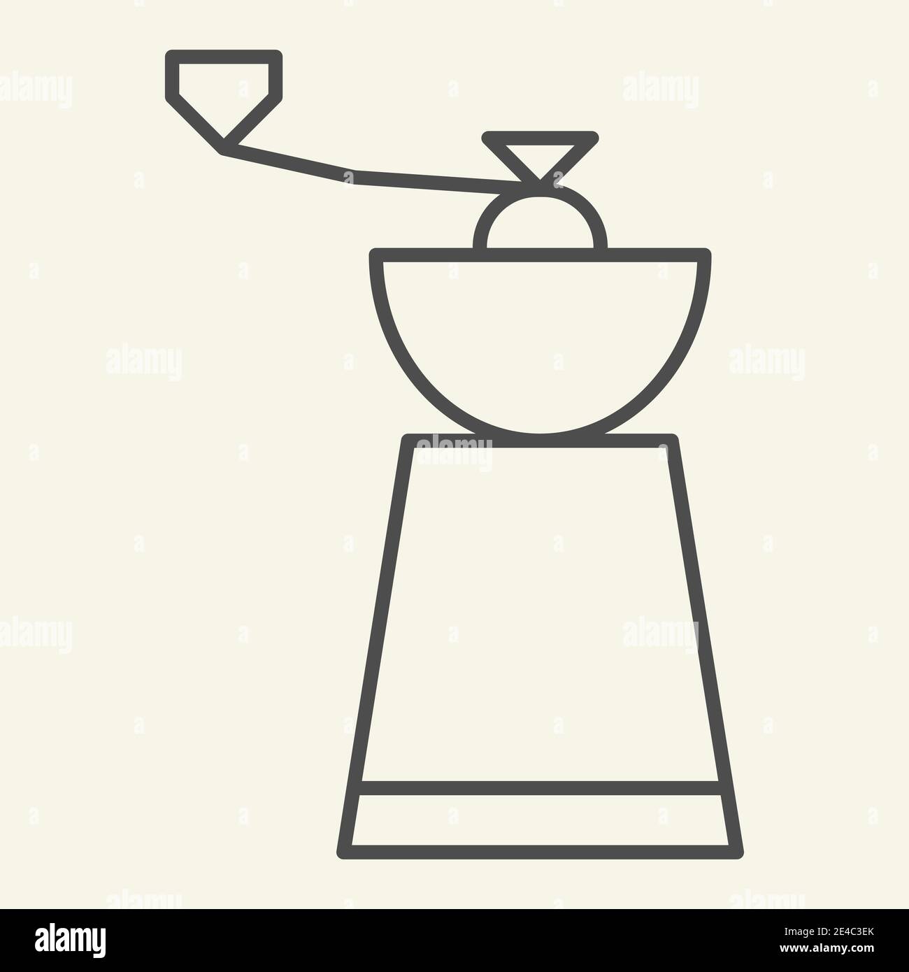 Coffee grinder thin line icon. Coffee mill symbol, outline style ...