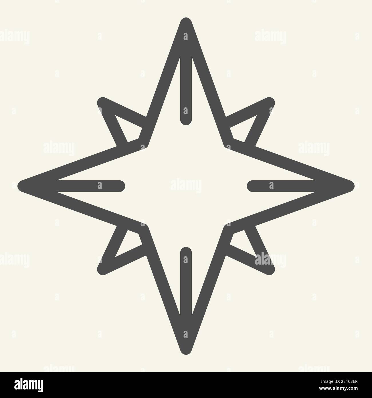 Christmas Star line icon. Northern Star outline style pictogram on ...