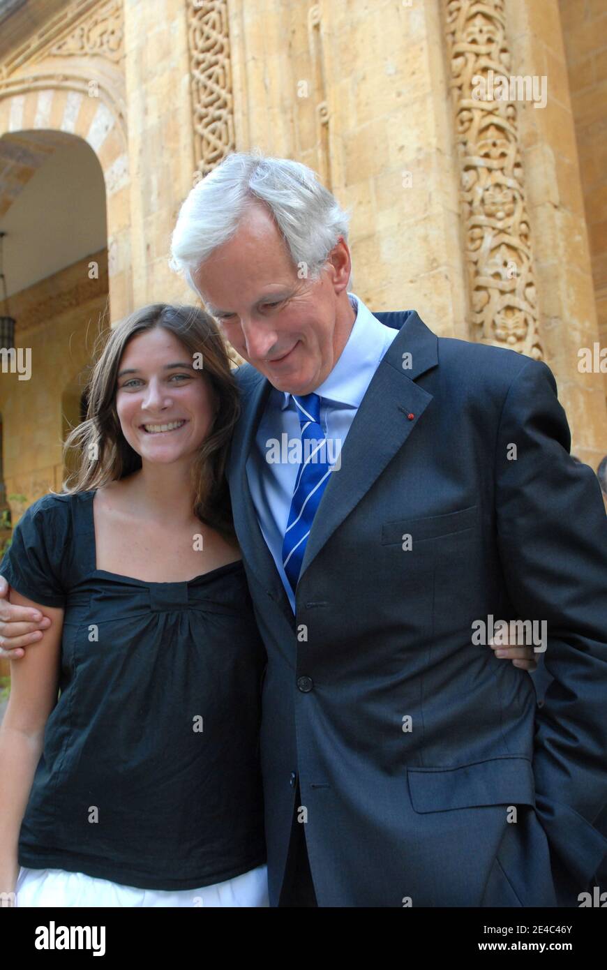 Michel Barnier flanked by his daugther at the Residence les Pins in ...
