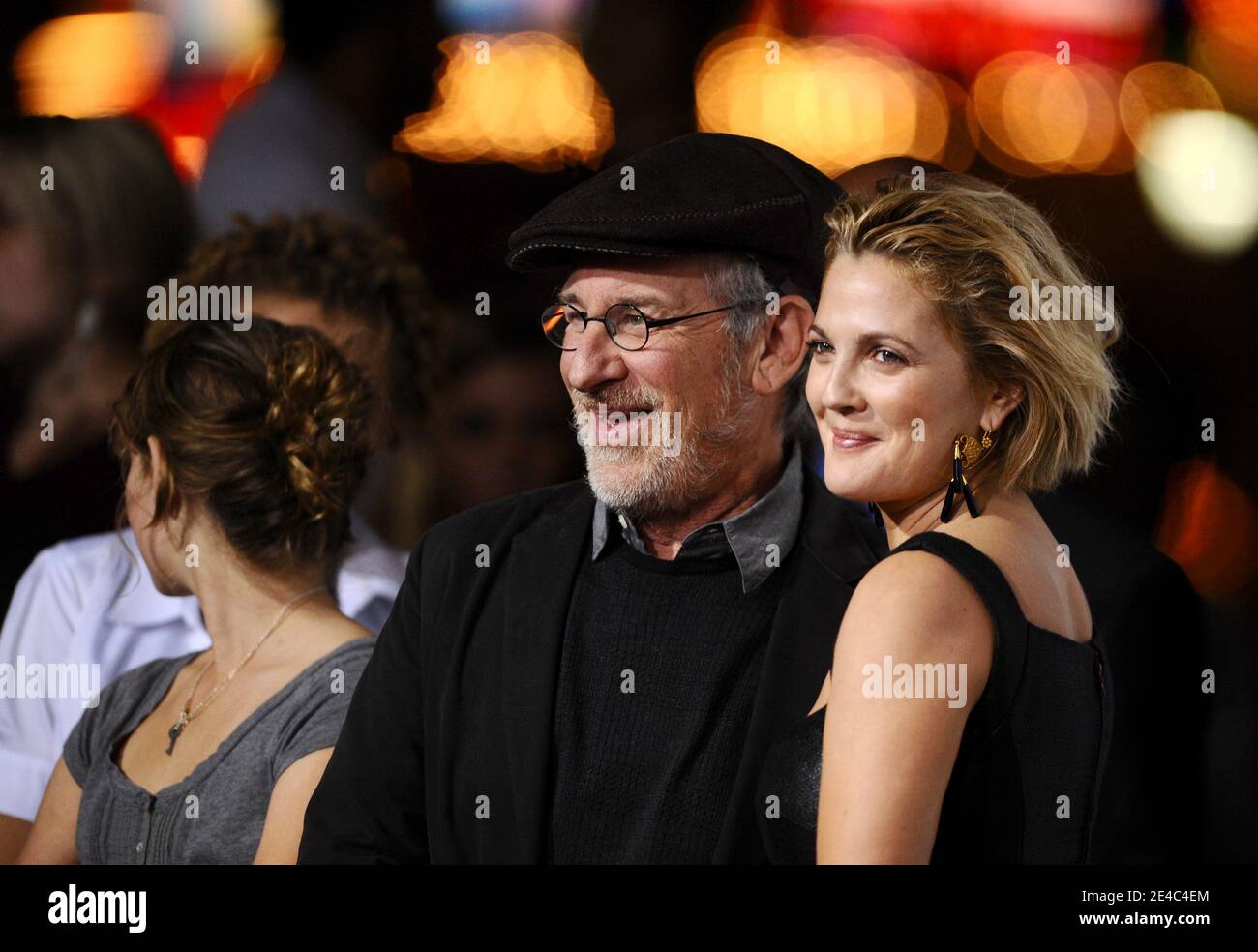 Steven Spielberg and Drew Barrymore arriving for the premiere of 'Whip ...