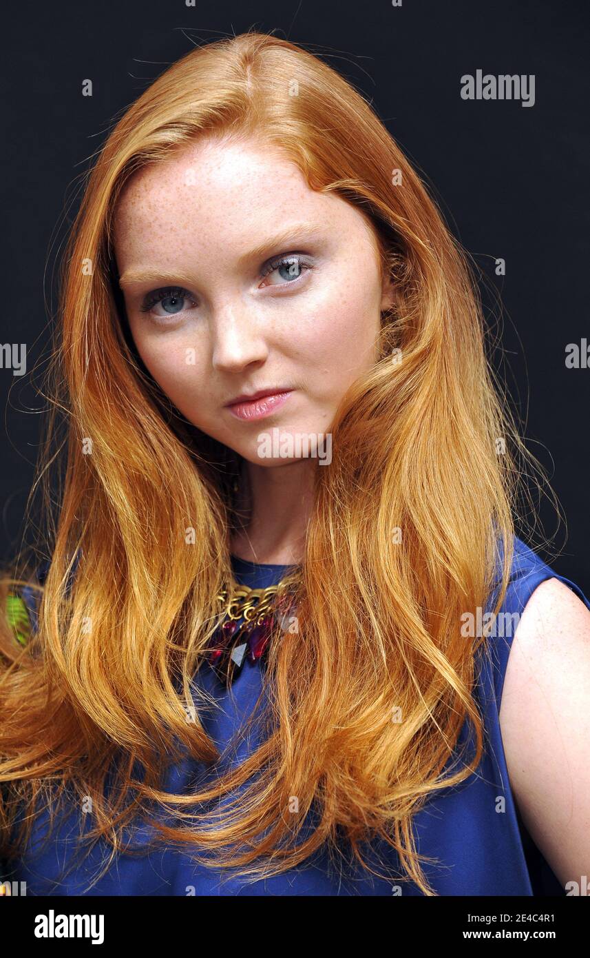 Model and actress Lily Cole posing at a photocall to promote Terry ...