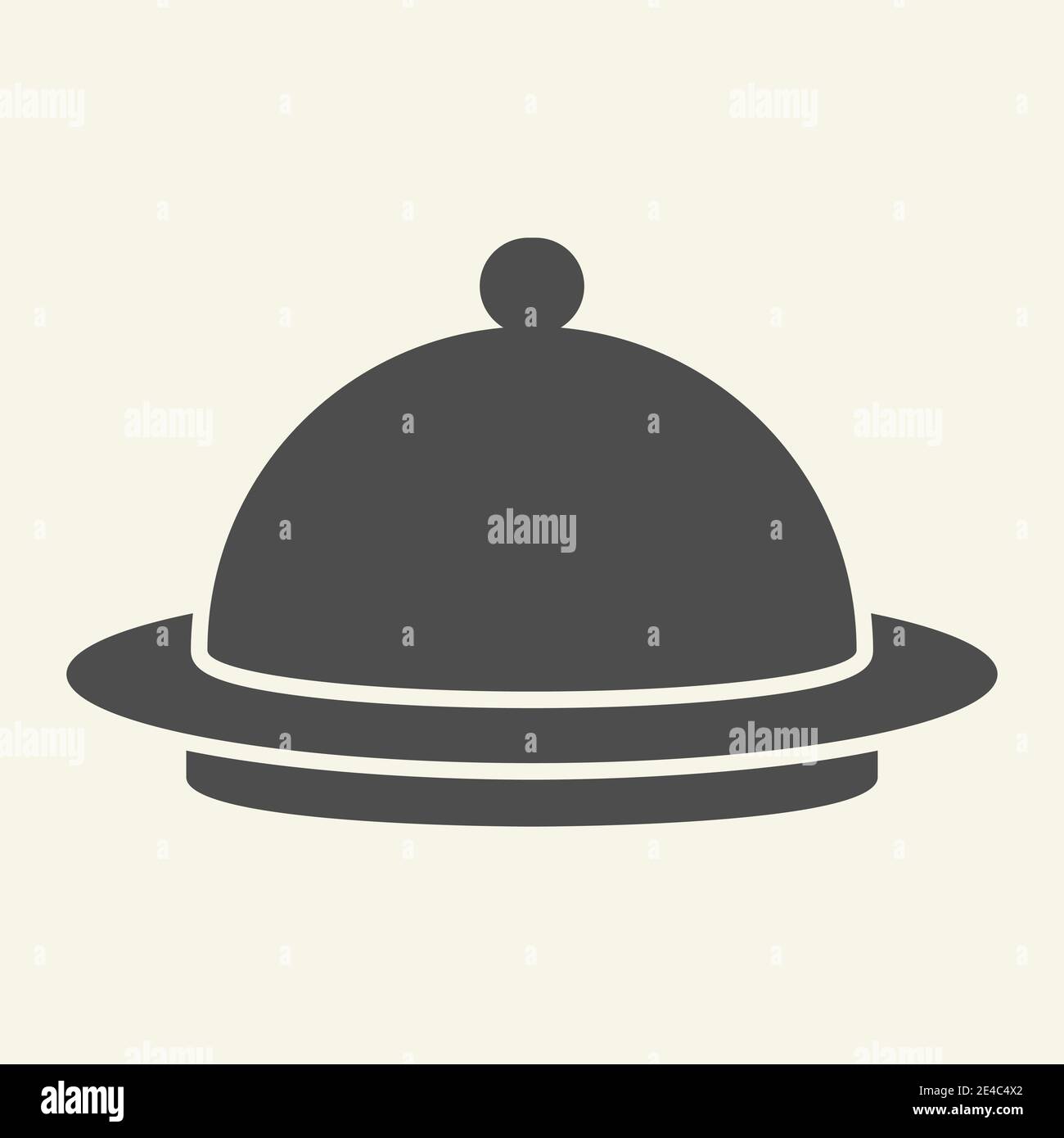 Dish with lid solid icon. Hotel restaurant food cover symbol, glyph ...