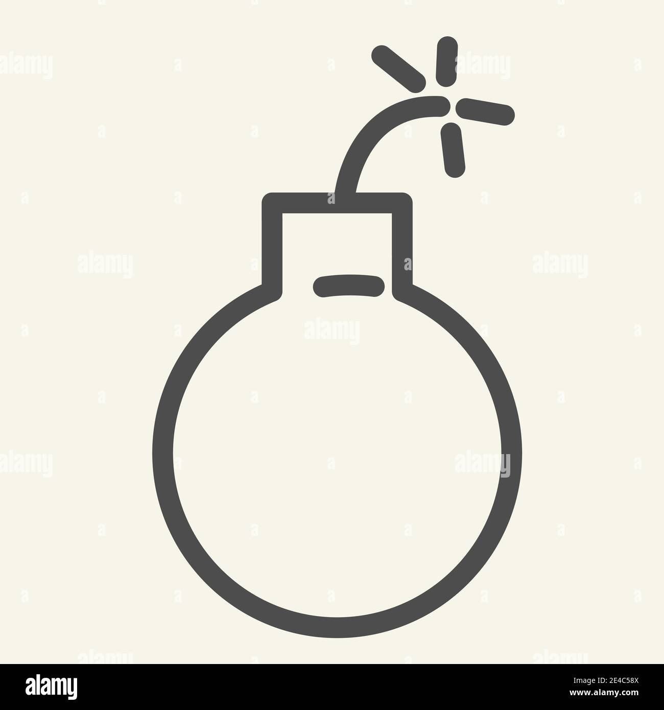 Bomb line icon. Ball vector illustration isolated on white. Boom ...