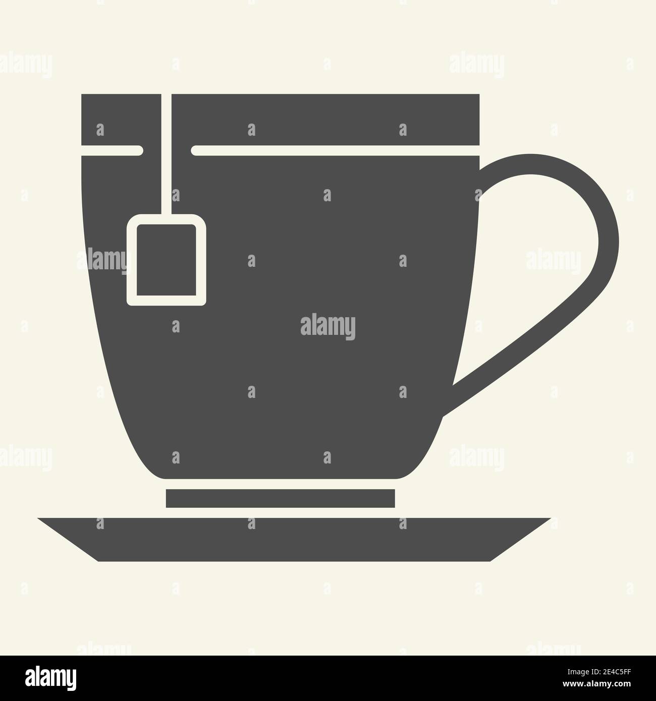 Tea solid icon. Tea cup with teabag symbol, glyph style pictogram on ...