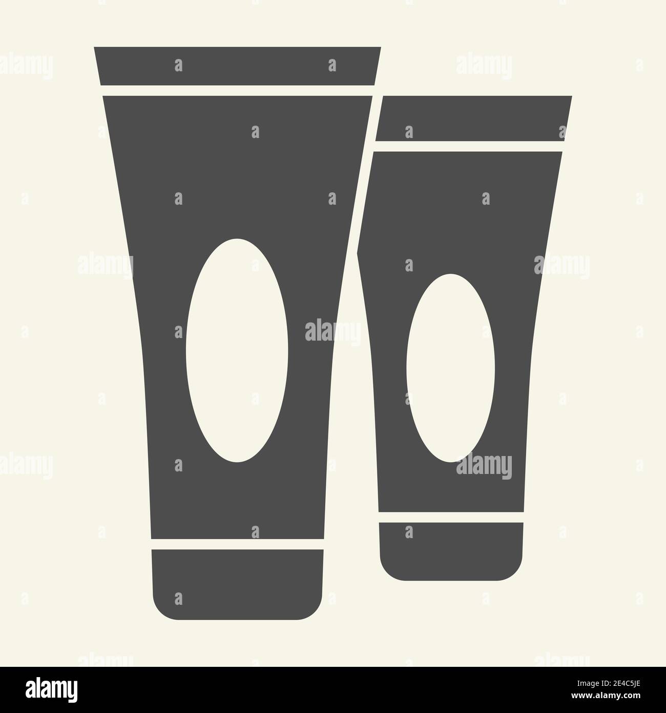 Cream tube solid icon. Two cosmetic cream tubes symbol, glyph style ...