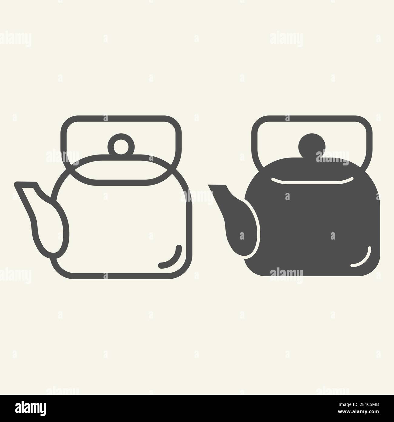 Teapot line and solid icon. Tea kettle symbol, outline style pictogram ...