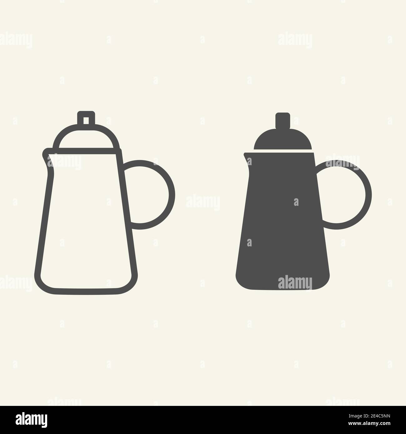 Kettle line and solid icon. Teapot symbol, outline style pictogram on ...