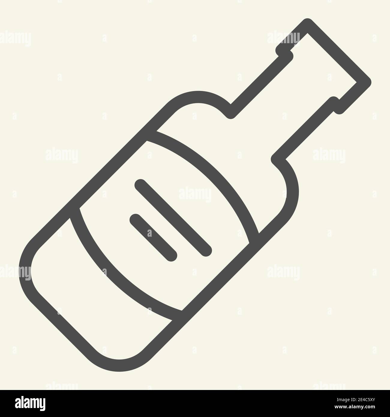 Wine bottle line icon. Alcohol beverage symbol, outline style pictogram ...