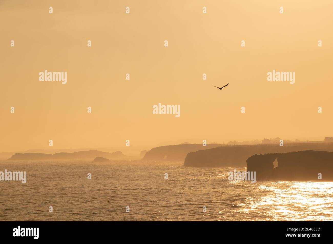 Sunset at Playa de Las Catedrales during the hide tide Stock Photo - Alamy