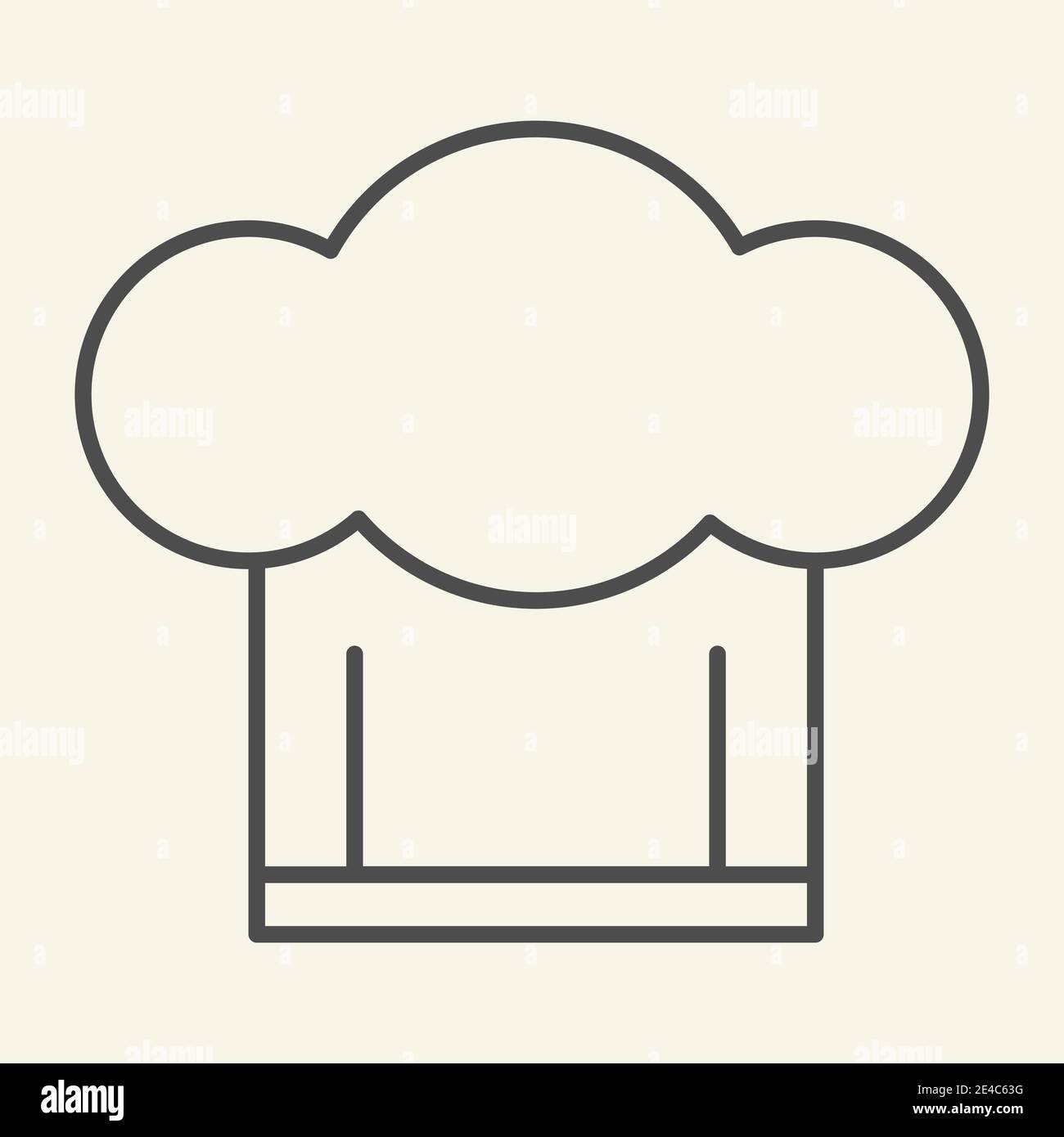 Chef hat thin line icon. Cooking cap symbol, outline style pictogram on ...