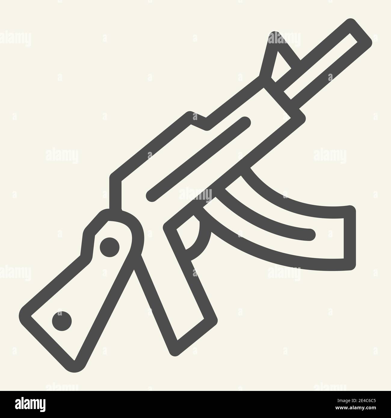 Kalashnikov assault rifle line icon. Automatic gun vector illustration ...