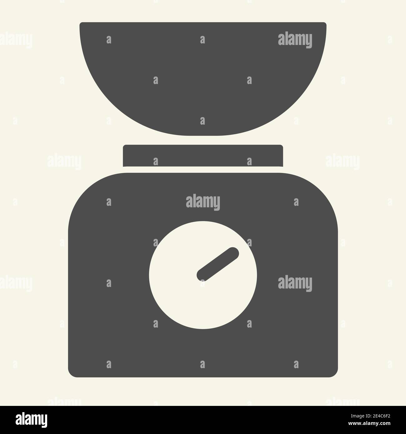 Kitchen scale with bowl solid icon. Kitchen measuring device symbol ...