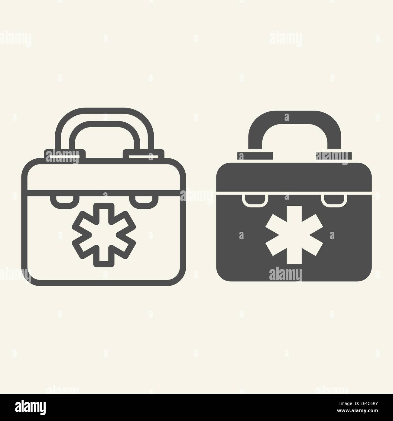 Medical bag line and solid icon. Hospital doctor first aid box outline ...