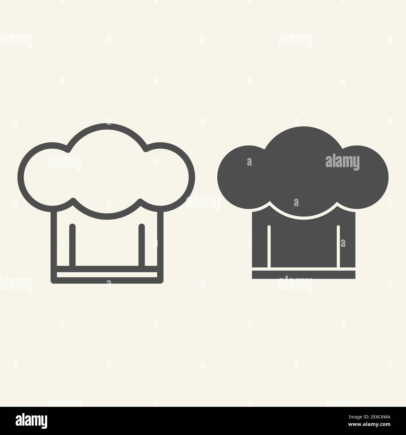 Chef hat line and solid icon. Cooking cap symbol, outline style ...