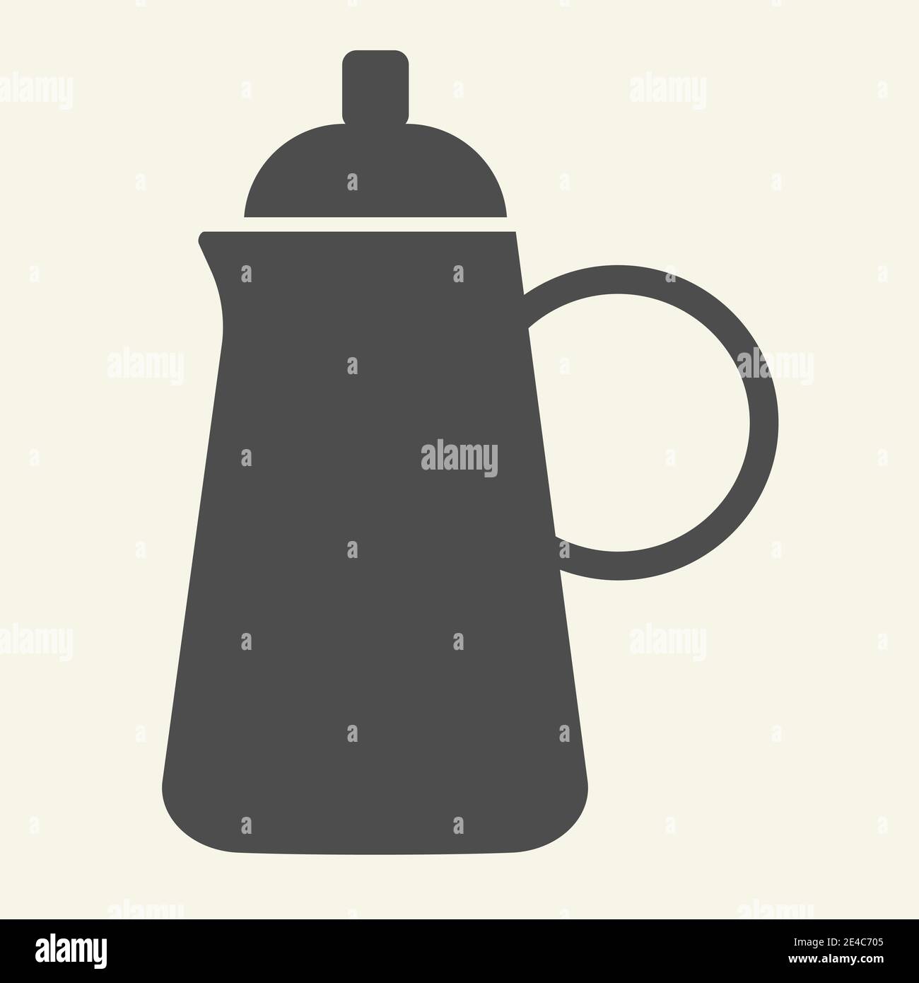 Kettle solid icon. Teapot symbol, glyph style pictogram on beige ...