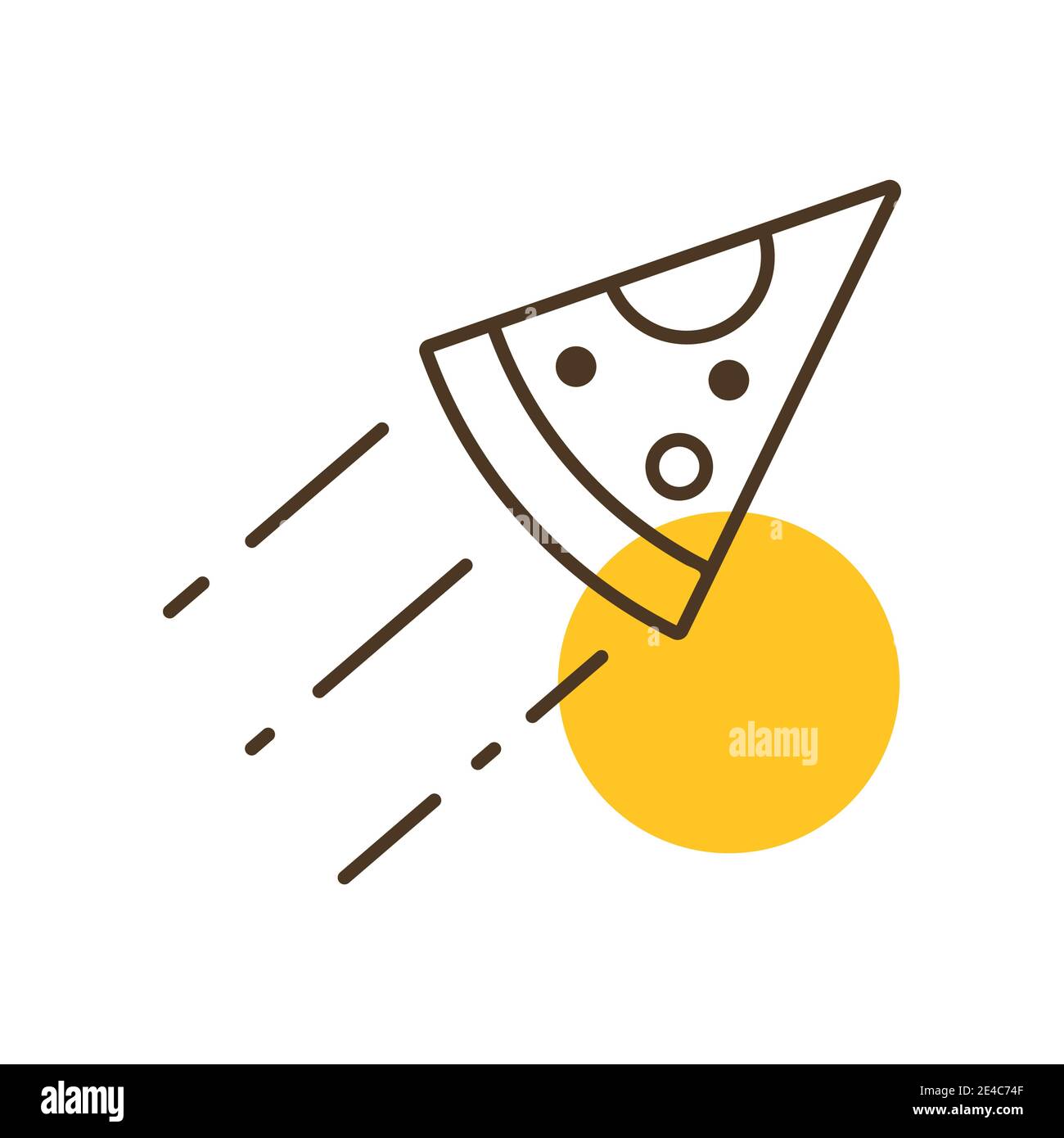 Slice of pizza vector icon. Fast food delivery symbol. Delivery sign ...