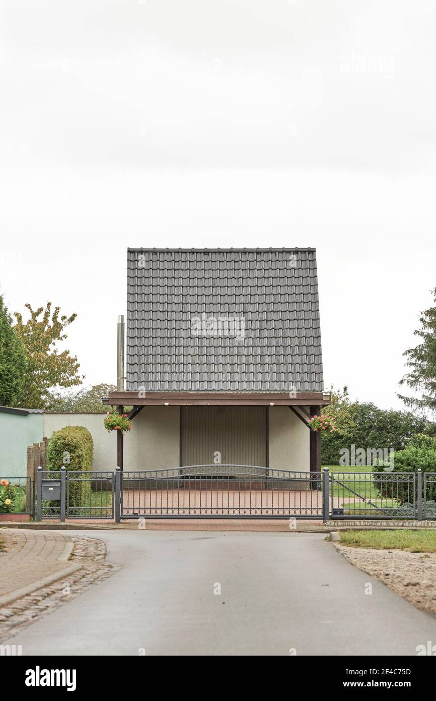 House, new building, tiny, narrow, shutters Stock Photo - Alamy