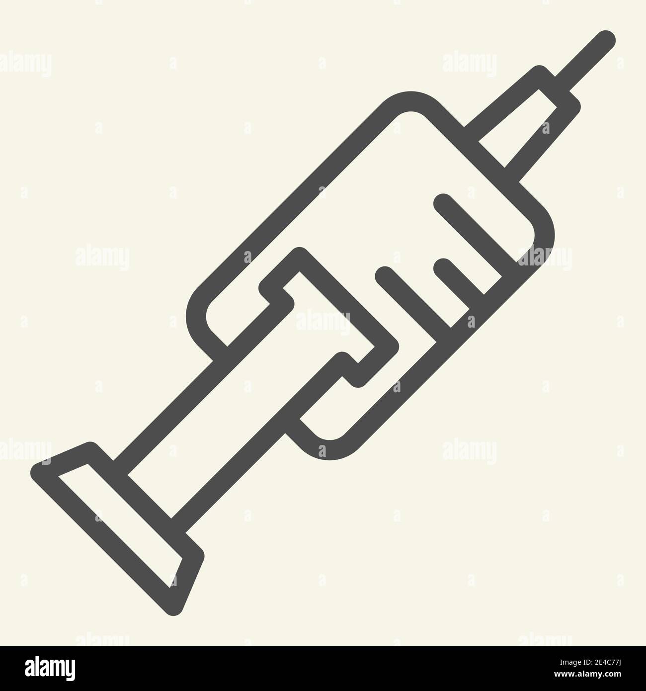 Syringe line icon. Vaccination or injection outline style pictogram on ...