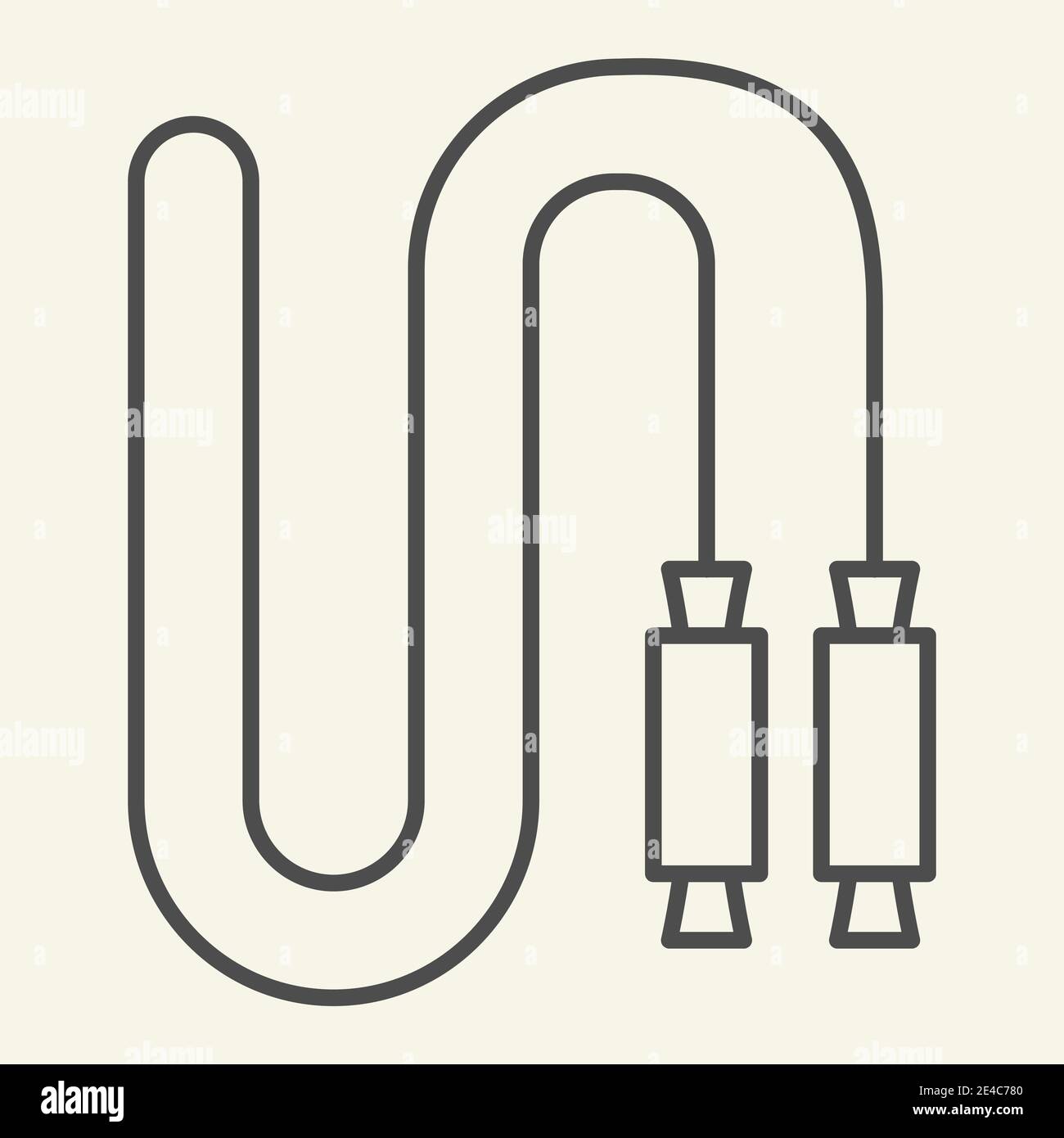Jump rope thin line icon. Skip rope outline style pictogram on beige ...