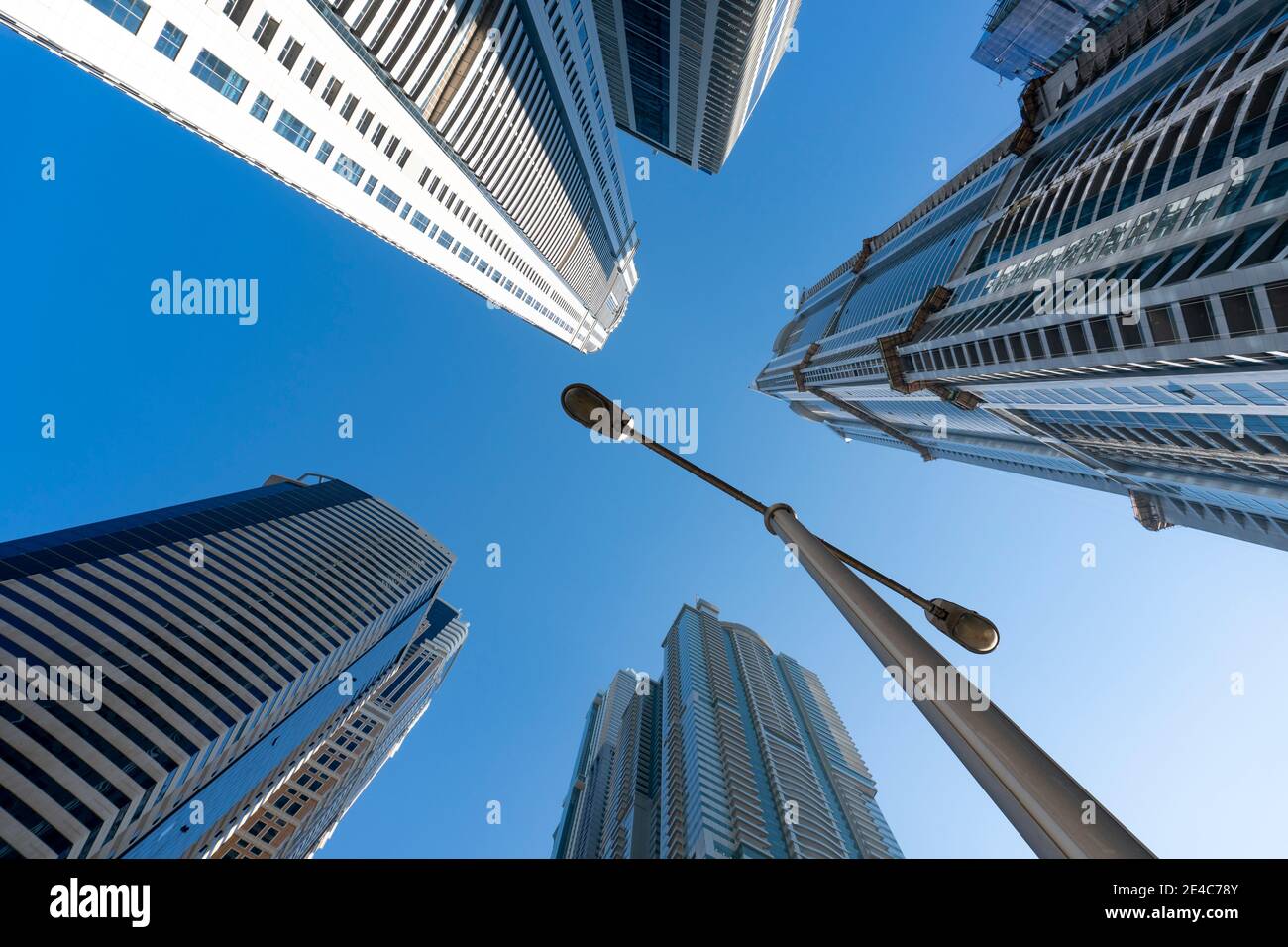 Bottom View Shot on Skyscrapers in Dubai Marina, Dubai, UAE Stock Photo ...