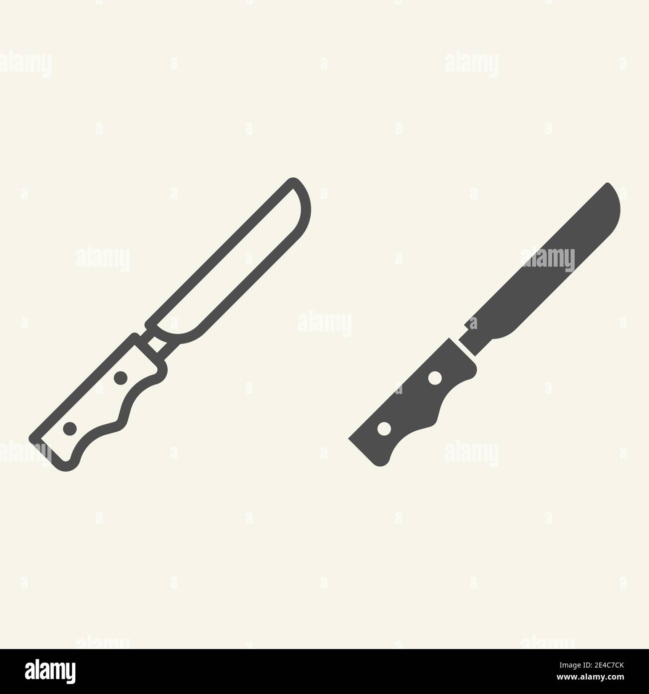 Knife line and solid icon. Kitchen knife for cooking symbol, outline ...