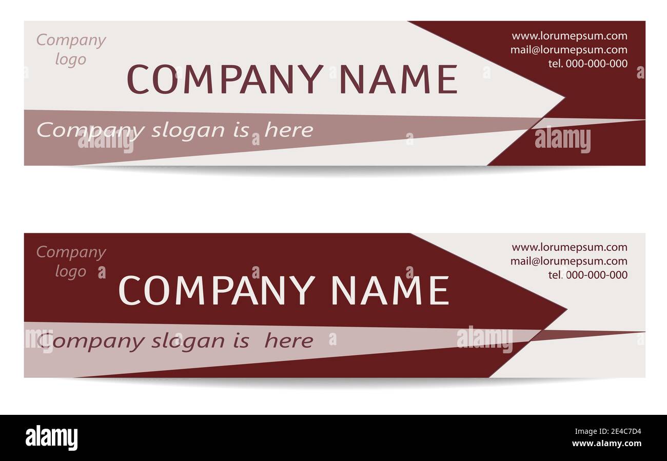 Two business banners in maroon, beige. Vector layout for header ...