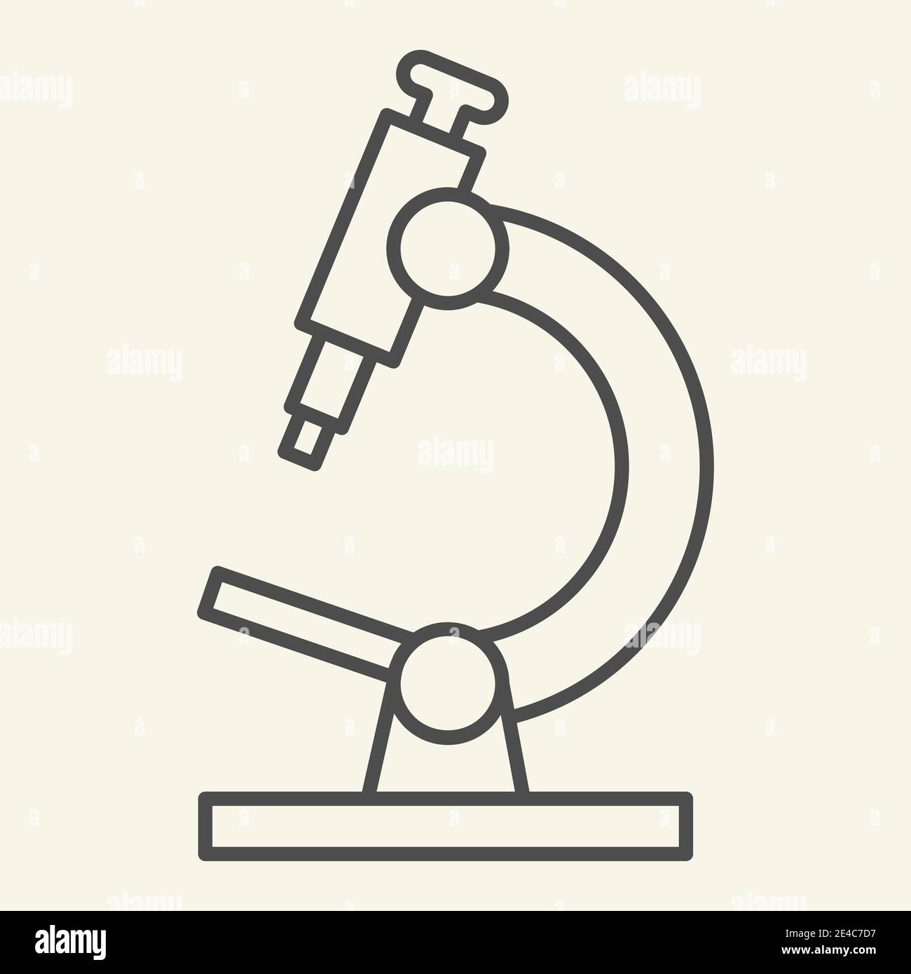 Microscope thin line icon. Scientific microscope outline style ...