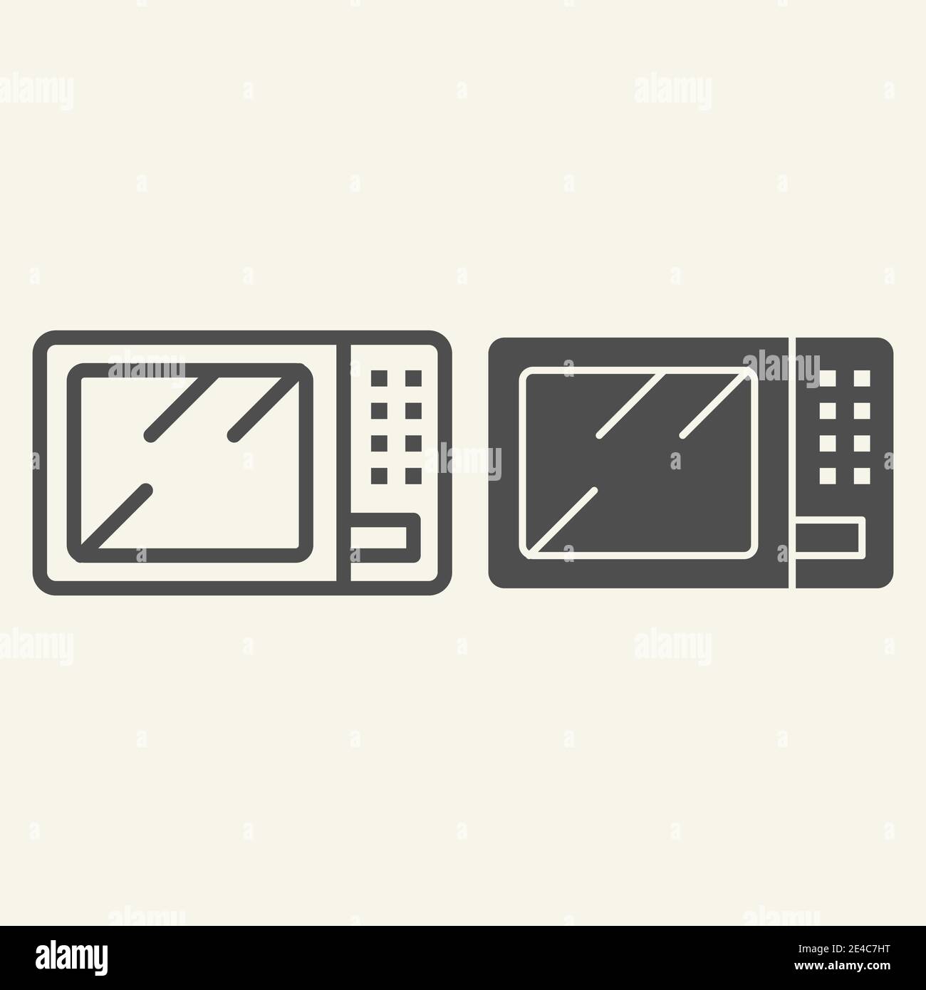 Microwave line and solid icon. Board microwave oven symbol, outline ...
