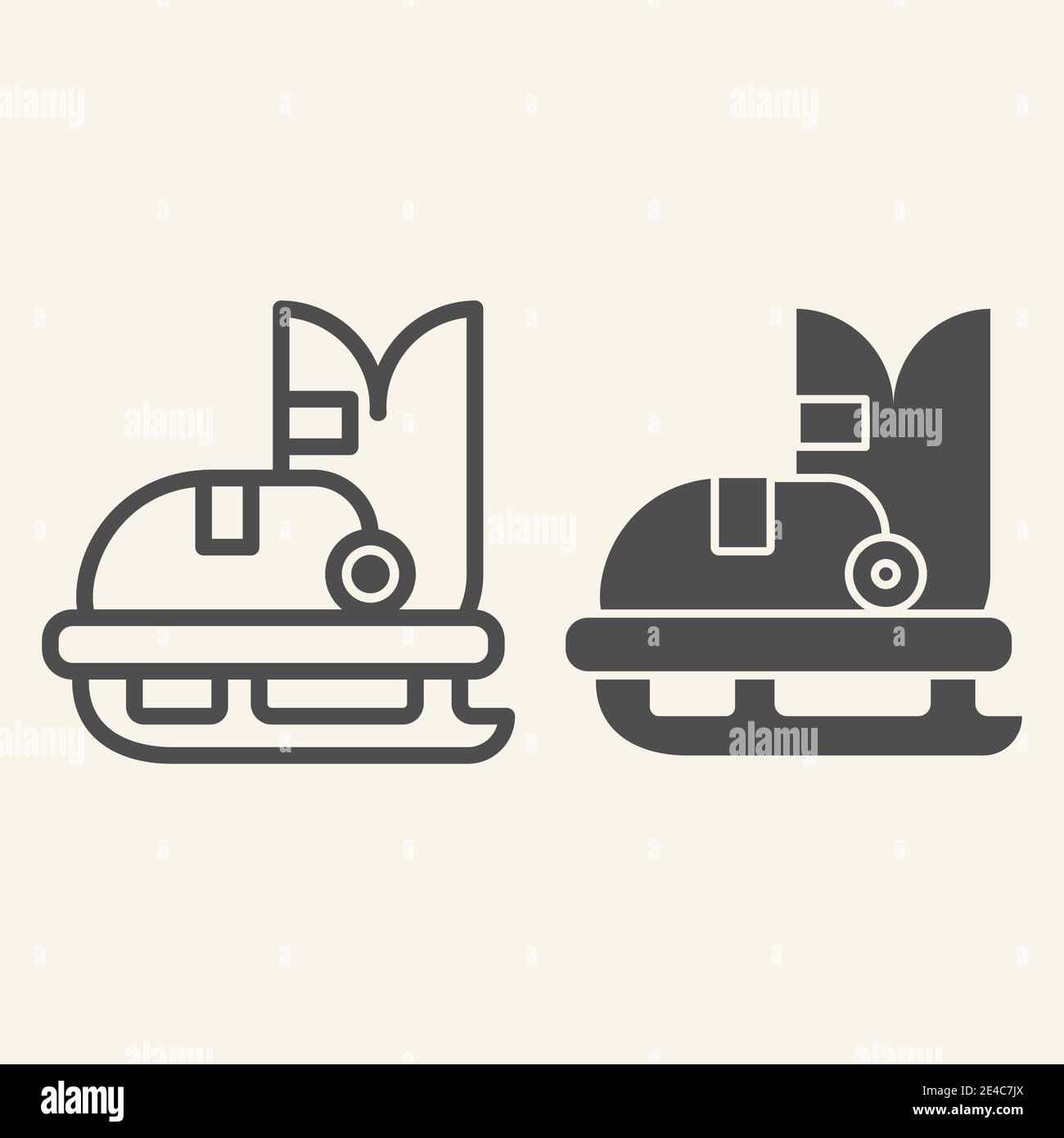 Skates line and solid icon. Skating outline style pictogram on beige ...