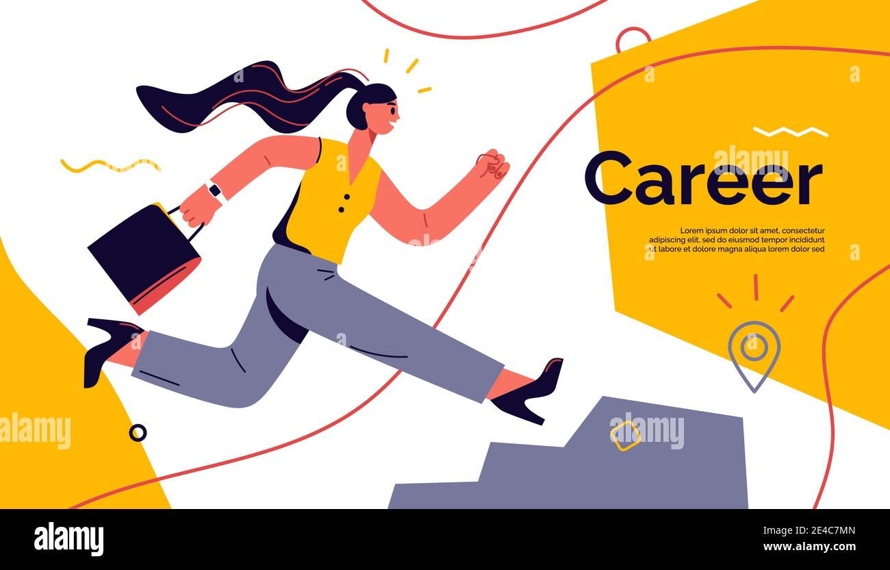 Vector illustration on the theme of career, achievement, success ...