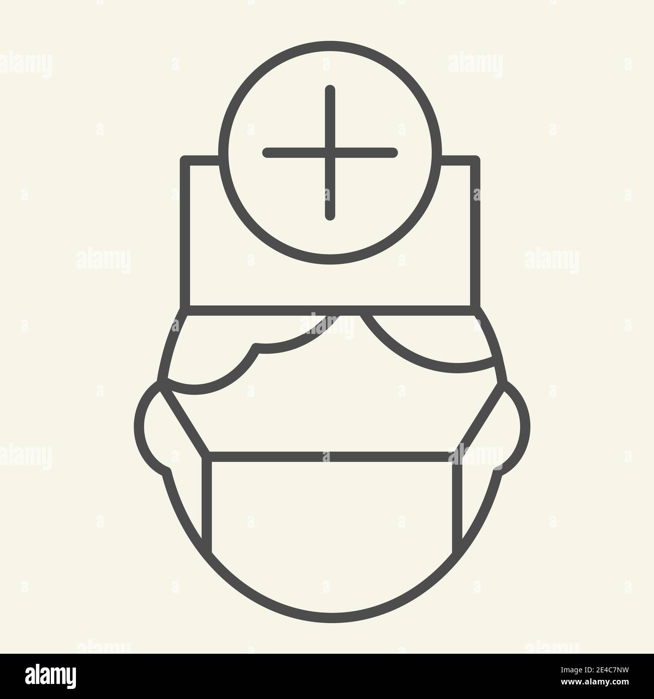 Male medical doctor thin line icon. Hospital healthcare staff outline ...