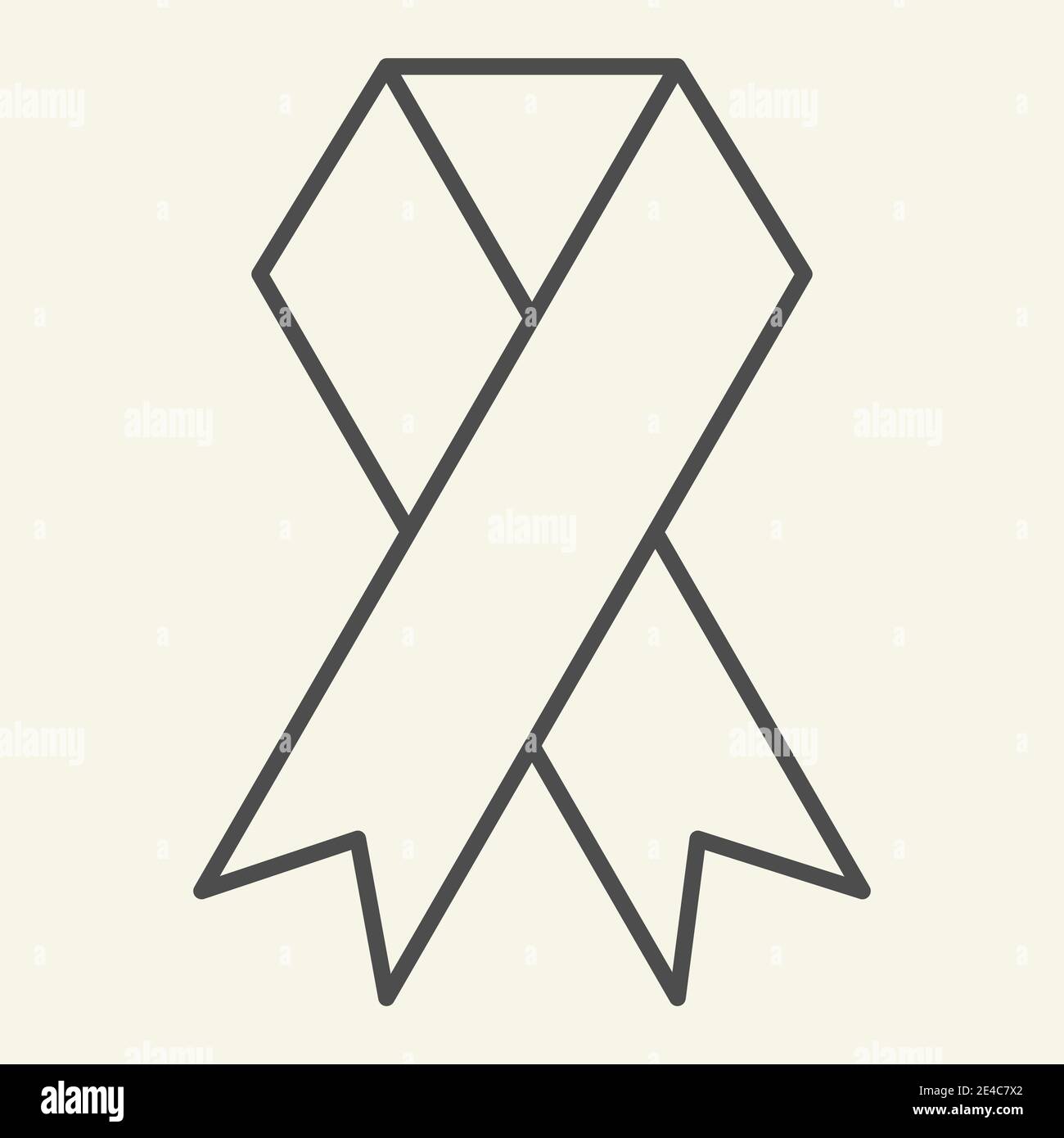 AIDS tape thin line icon. HIV awareness strip outline style pictogram ...