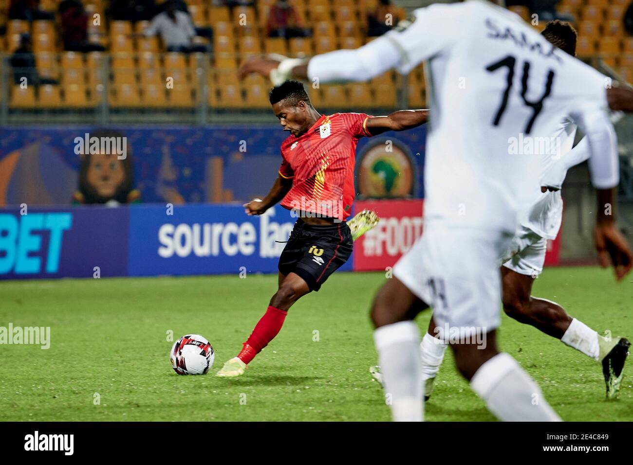 Douala, Cameroon. 22 Jan 2021. Saidi Kyeyune (16, Uganda) shoots from ...