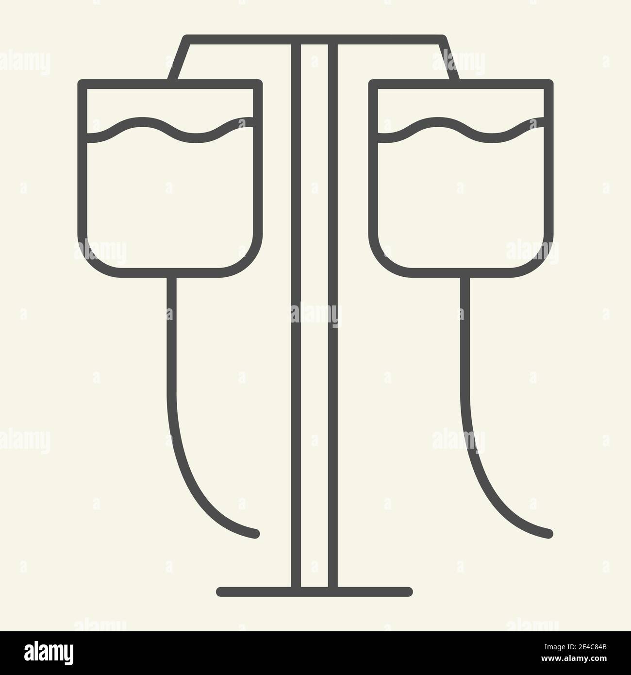 Dropper stand thin line icon. Medical dropper with liquid inside ...