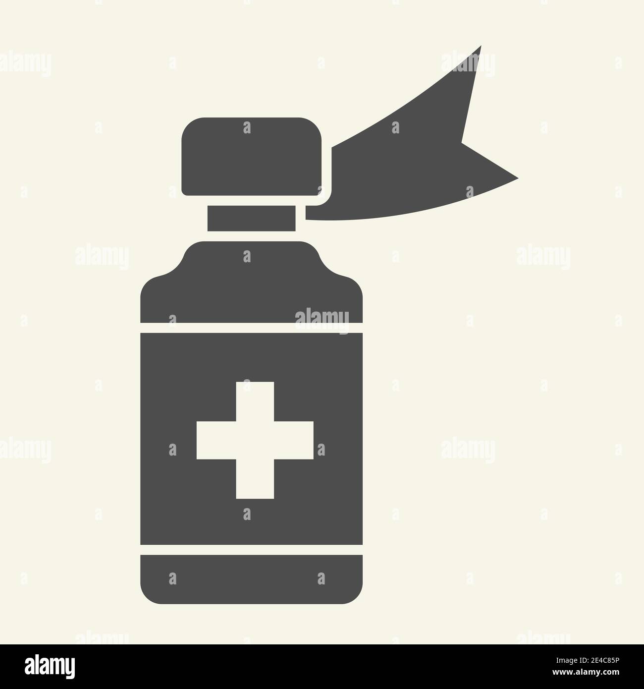 Mixture solid icon. Medicine bottle with cross glyph style pictogram on ...