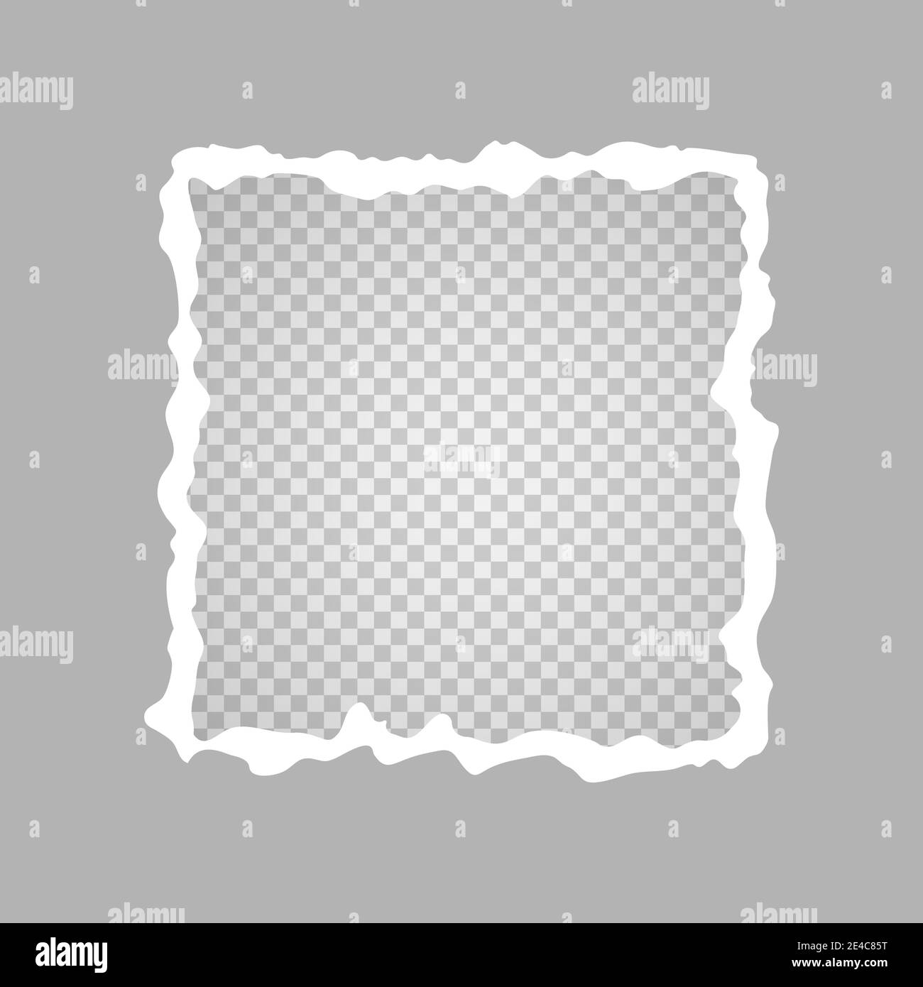 Torn square shaped piece of paper, a hole in a sheet of paper on a ...