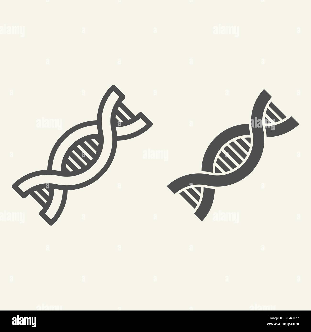 DNA line and solid icon. DNK molecule outline style pictogram on white ...