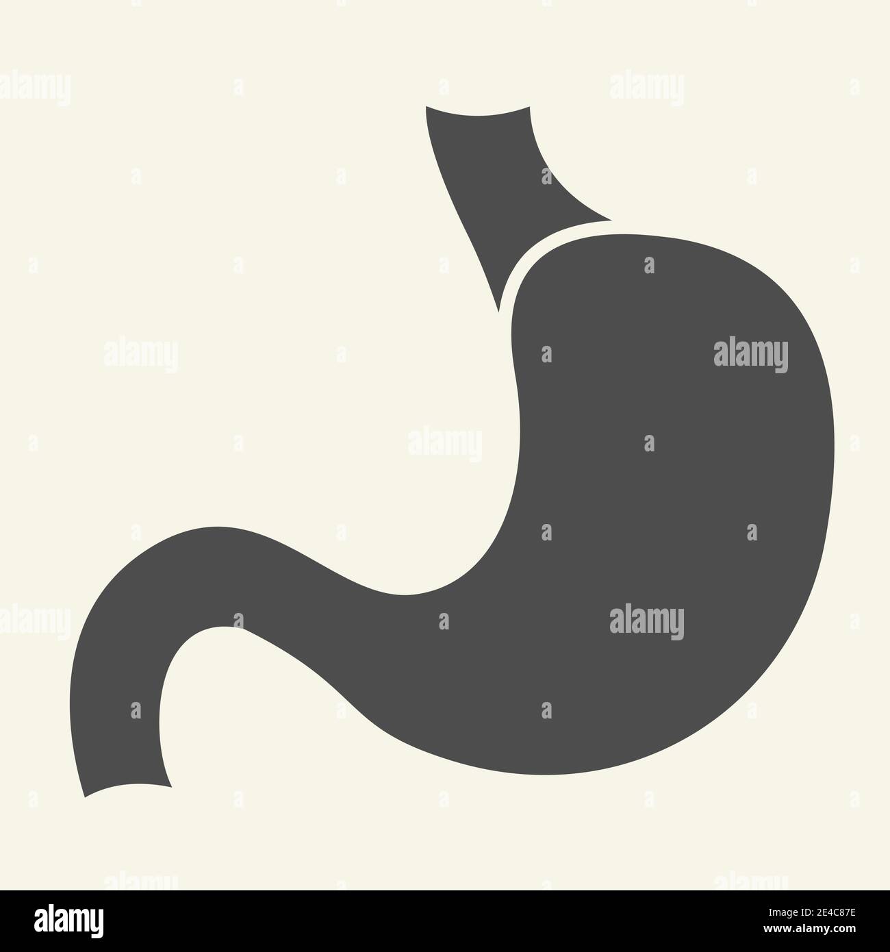 Stomach organ solid icon. Human gastric organ glyph style pictogram on ...