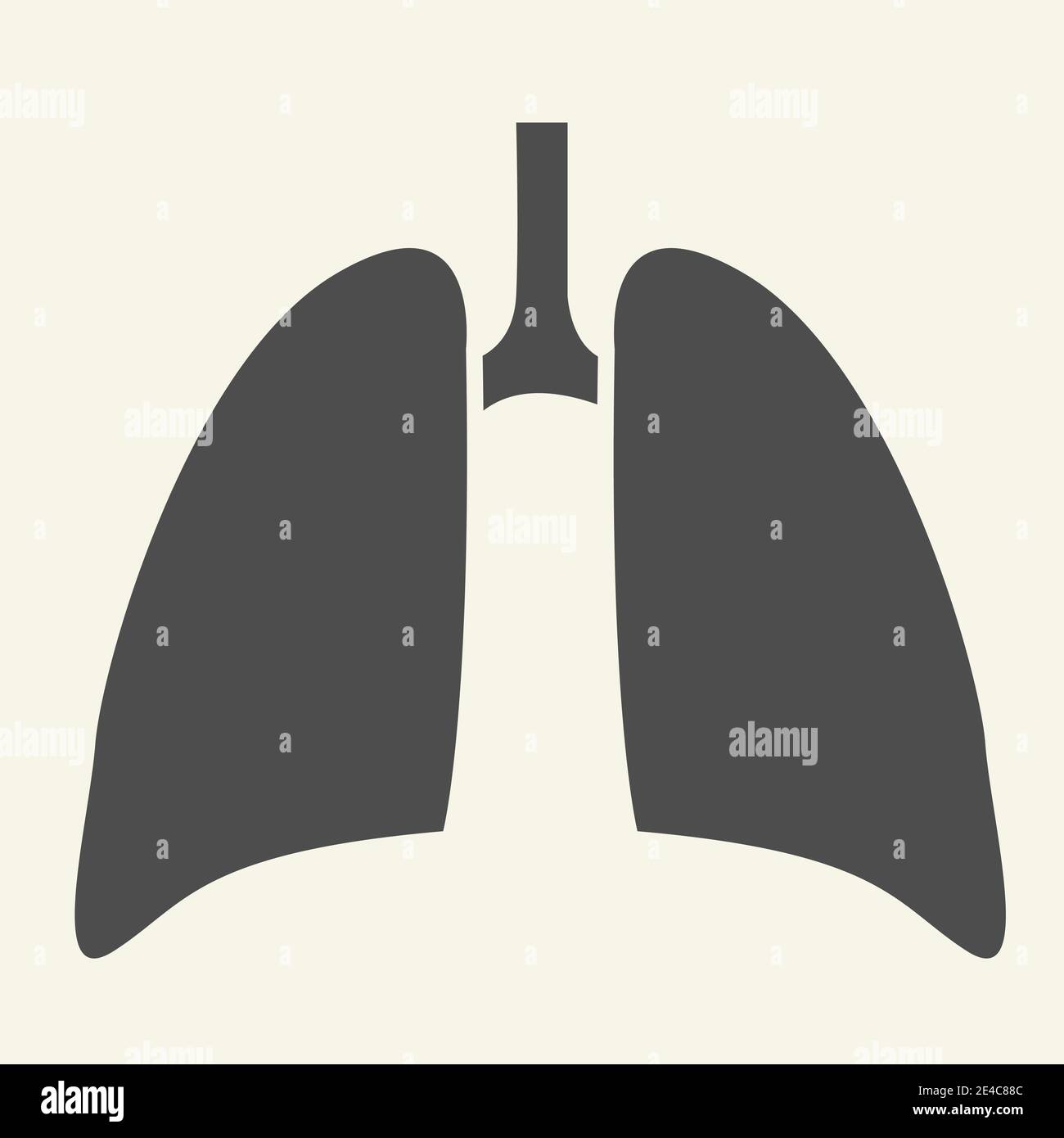 Lungs solid icon. Human internal organ glyph style pictogram on white background. Respiratory ...