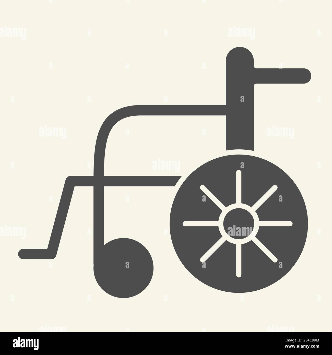 Disabled carriage solid icon. Hospital wheelchair glyph style pictogram ...