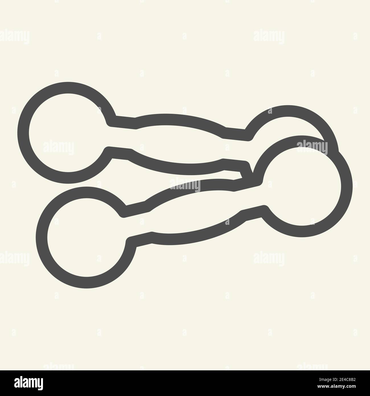 Kettlebell line icon. Training dumbbells or weights outline style ...