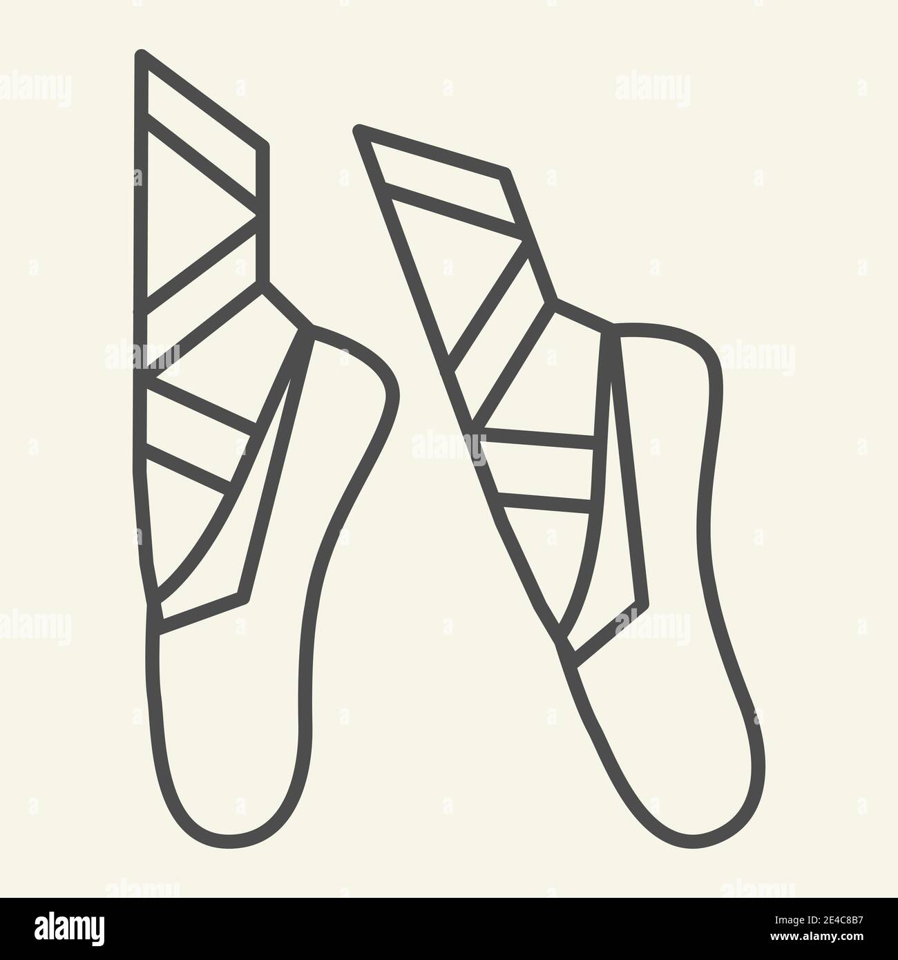 Ballet thin line icon. Ballet pointes outline style pictogram on beige ...