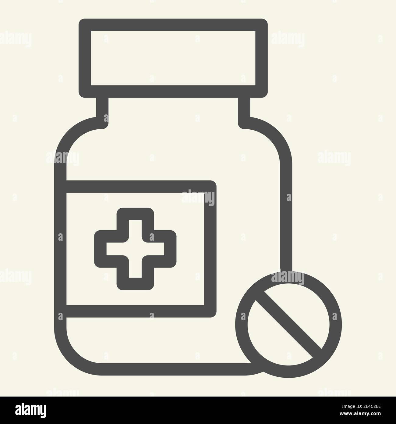 Medical Drug line icon. Vial of medicine outline style pictogram on ...