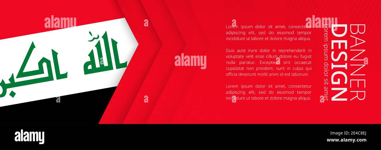 Banner template with flag of Iraq for advertising travel, business and ...